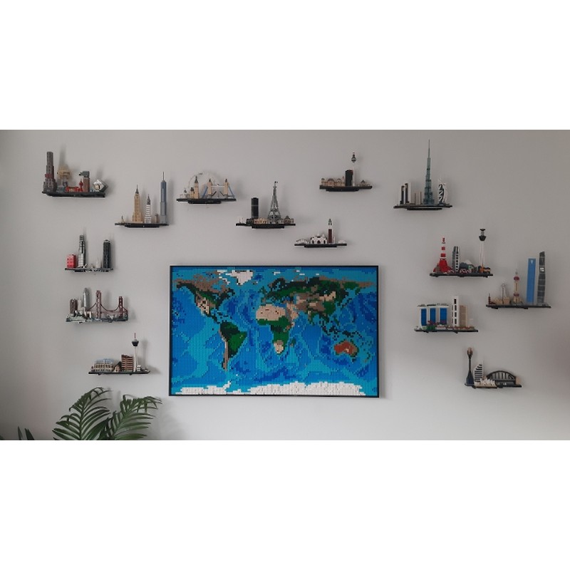 LEGO MOC Topographical, Colored World Map V3 by VDWWD | Rebrickable ...