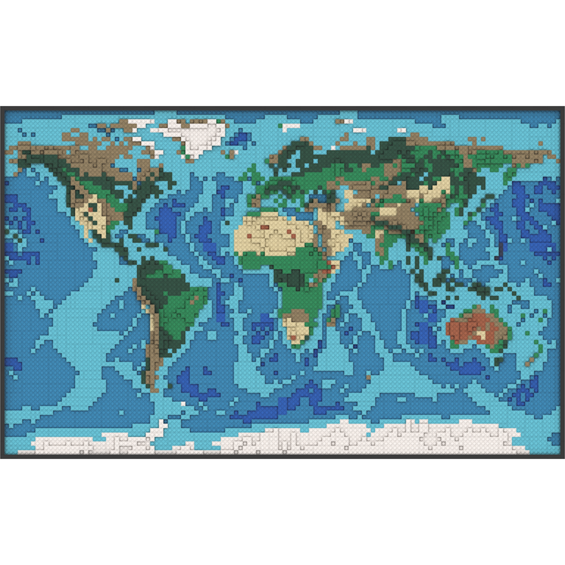 LEGO MOC Topographical, Colored World Map V3 by VDWWD | Rebrickable ...