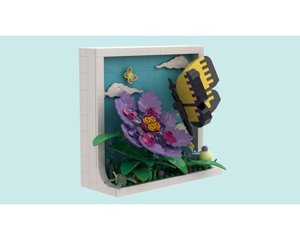 LEGO MOC Butterfly on a Purple Flower by zsobricks | Rebrickable ...