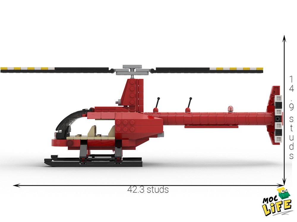 LEGO MOC-181028 Robinson R-44 by MocLife | Rebrickable - Build with LEGO