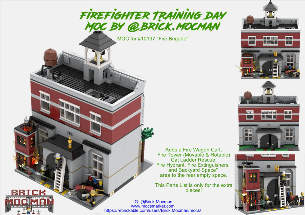 LEGO MOC Firefighter Training Day - Backyard MOC for set #10197 "Fire ...