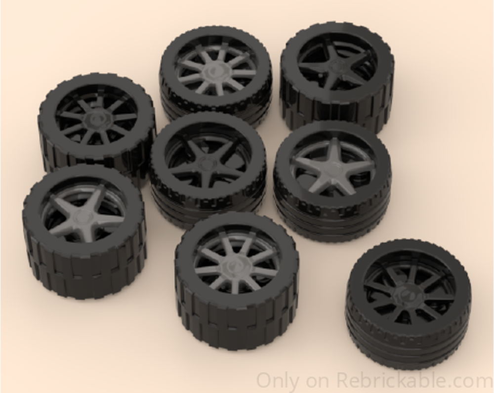 LEGO MOC-181084 Speed Champions deep dish wheels by Xayabricks ...