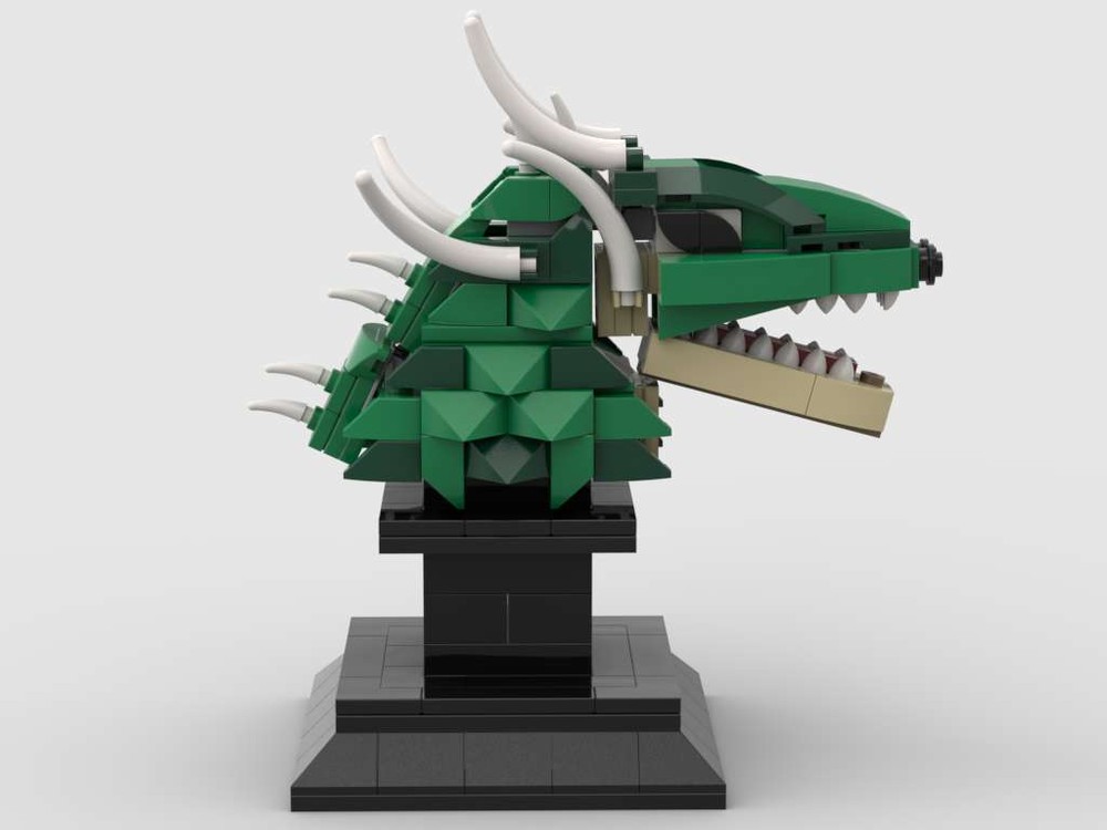 LEGO MOC Green Dragon Head by Xomur | Rebrickable - Build with LEGO
