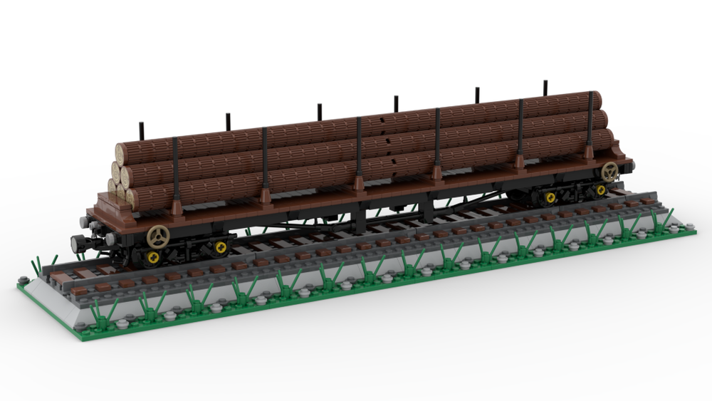 LEGO MOC Lego BR 30 Ton Bogie Bolster Wagon (Log Carrier) (8-Wide) by ...