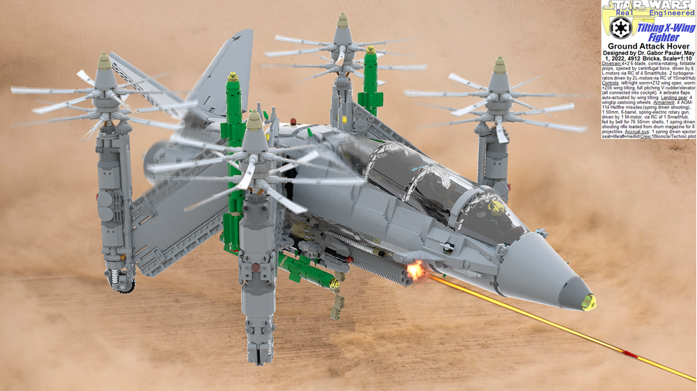 LEGO MOC Tilting X-Wing Fighter by gjpauler | Rebrickable - Build with LEGO