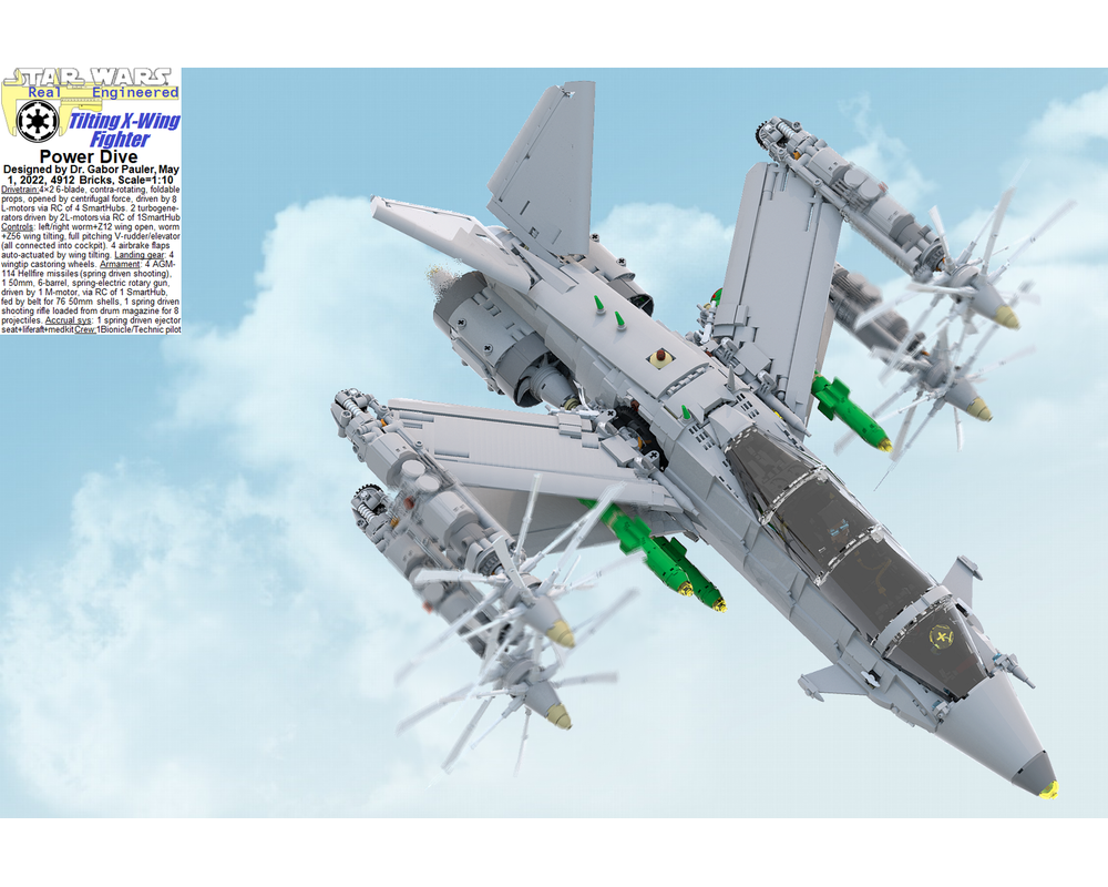 LEGO MOC Tilting X-Wing Fighter by gjpauler | Rebrickable - Build with LEGO