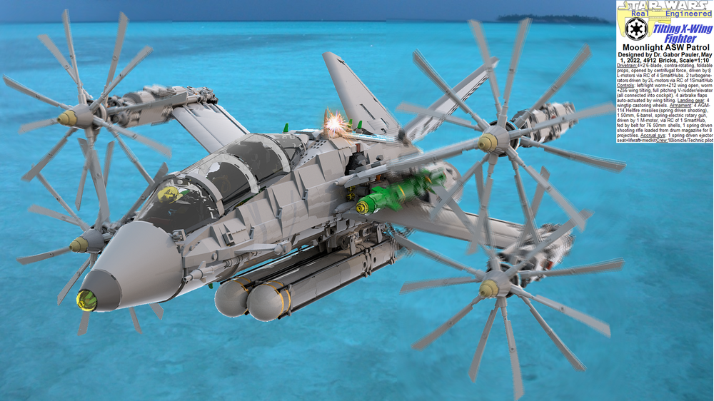LEGO MOC Tilting X-Wing Fighter by gjpauler | Rebrickable - Build with LEGO