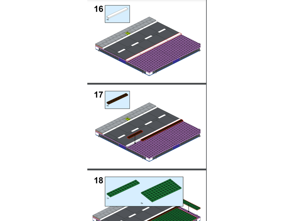 LEGO MOC Baseplate module Straight road by Mr_Minifigure | Rebrickable ...