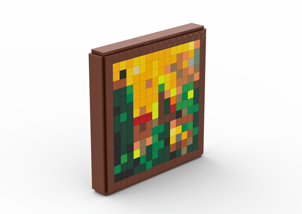 LEGO MOC "Albanian" Minecraft Painting with 16x16 Brown Modular Frame ...