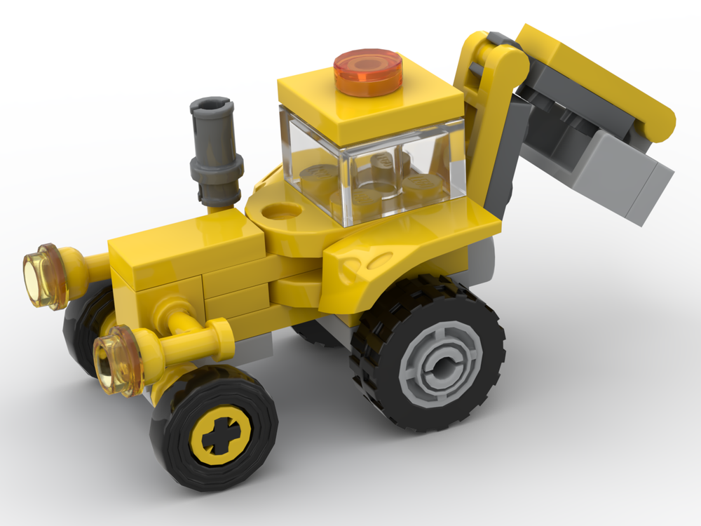 LEGO MOC Tiny yellow tractor with excavator attachment by Slarty ...