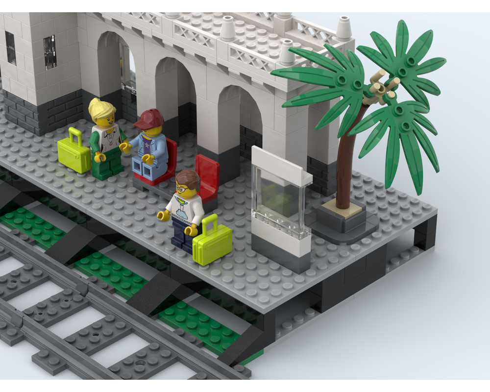 LEGO MOC Train Station with Clock Tower by pink0d | Rebrickable - Build ...