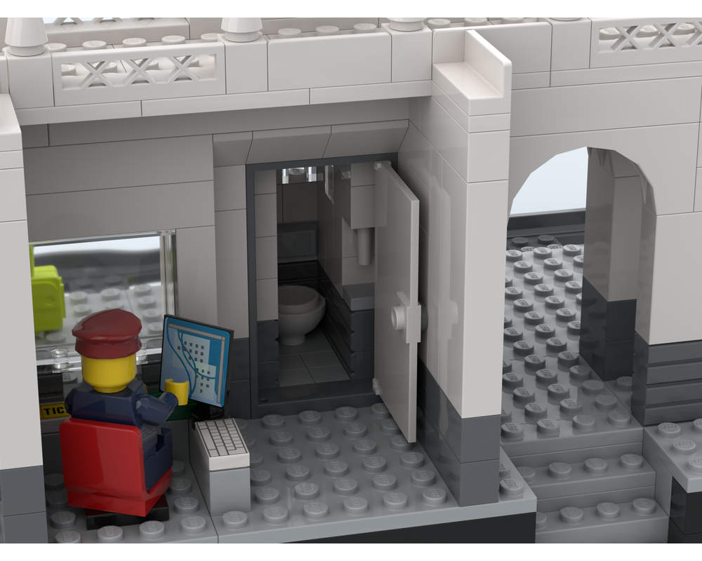 LEGO MOC Train Station with Clock Tower by pink0d | Rebrickable - Build ...