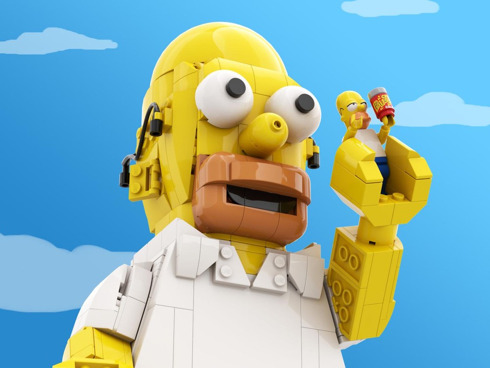 LEGO MOC Upscaled Minifigure Homer by Michelanlego | Rebrickable ...