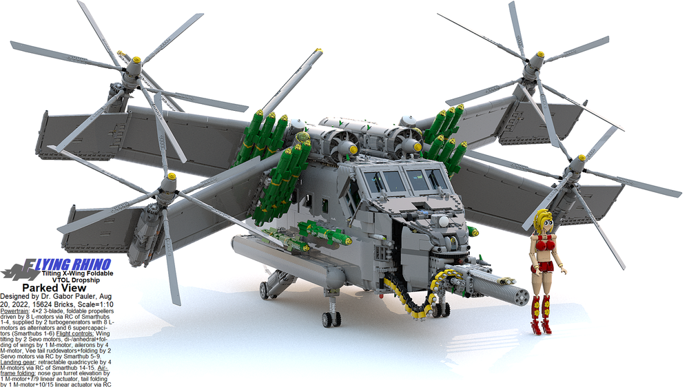 LEGO MOC-181750 Flying Rhino Foldable VTOL Dropship by gjpauler ...