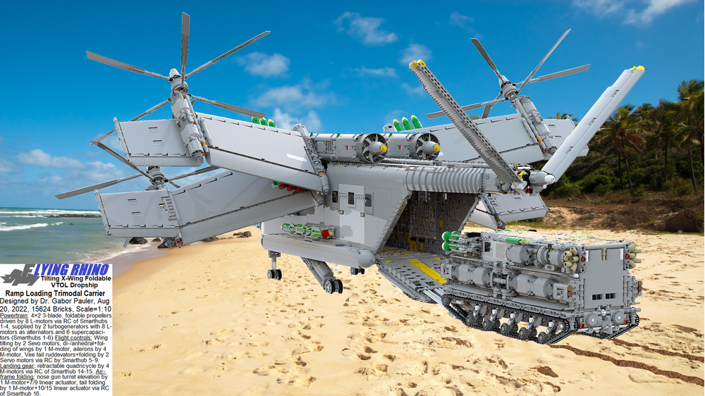 LEGO MOC-181750 Flying Rhino Foldable VTOL Dropship by gjpauler ...
