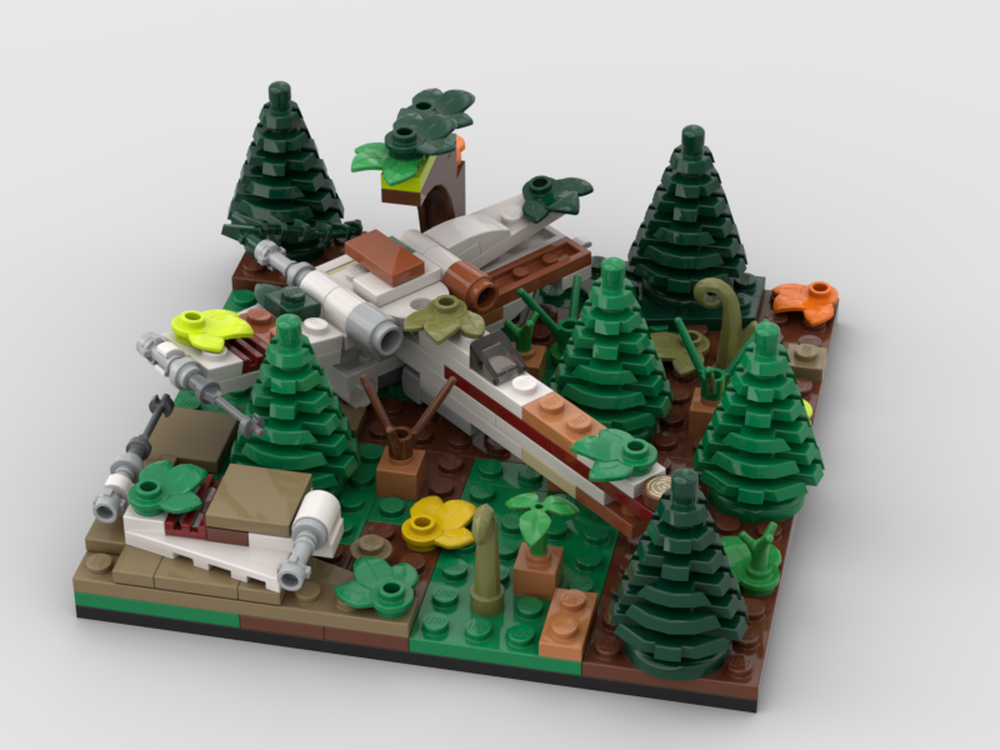LEGO MOC Crashed x wing diorama by sanders.mocs | Rebrickable - Build ...