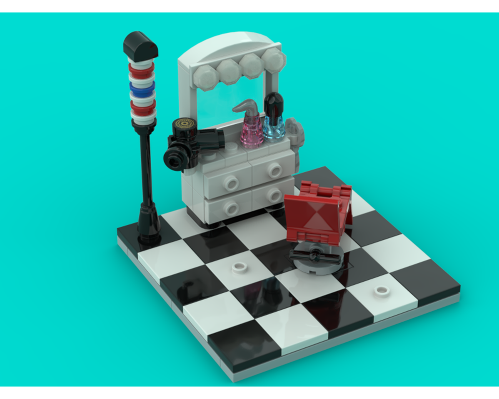 LEGO MOC Barber Shop Interior by metalman.bricks | Rebrickable - Build ...