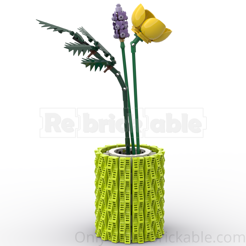 LEGO MOC Small and Round Green Flower Vase by zsobricks | Rebrickable ...