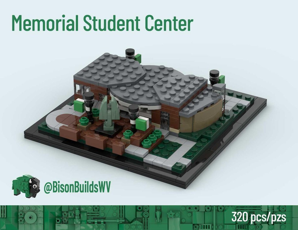 LEGO MOC Memorial Student Center by BisonBuildsWV | Rebrickable - Build ...