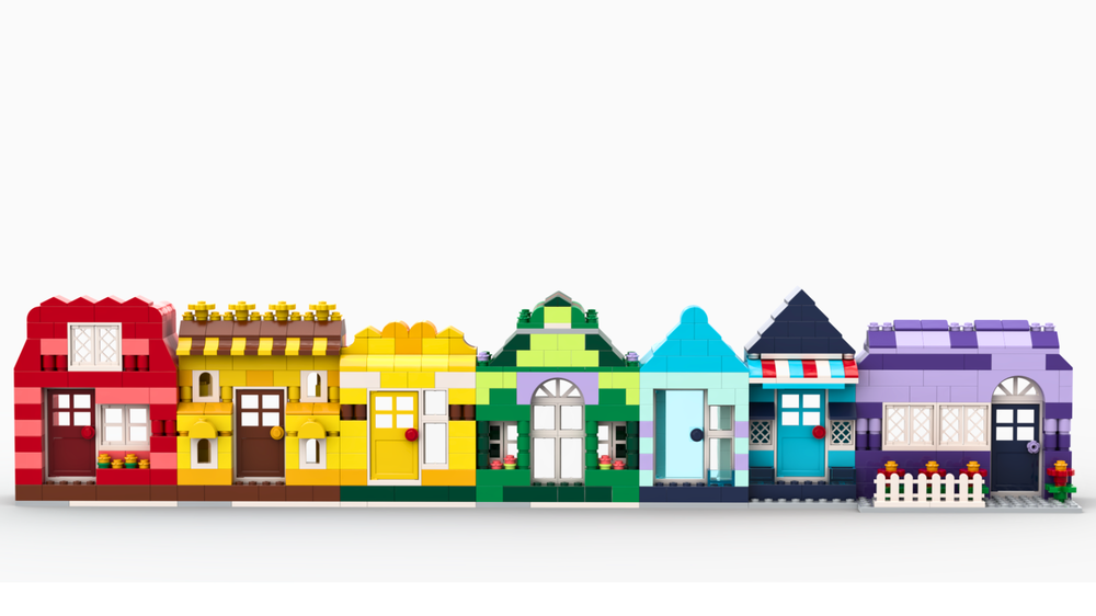 LEGO MOC 11035 Rainbow houses by Lenarex | Rebrickable - Build with LEGO