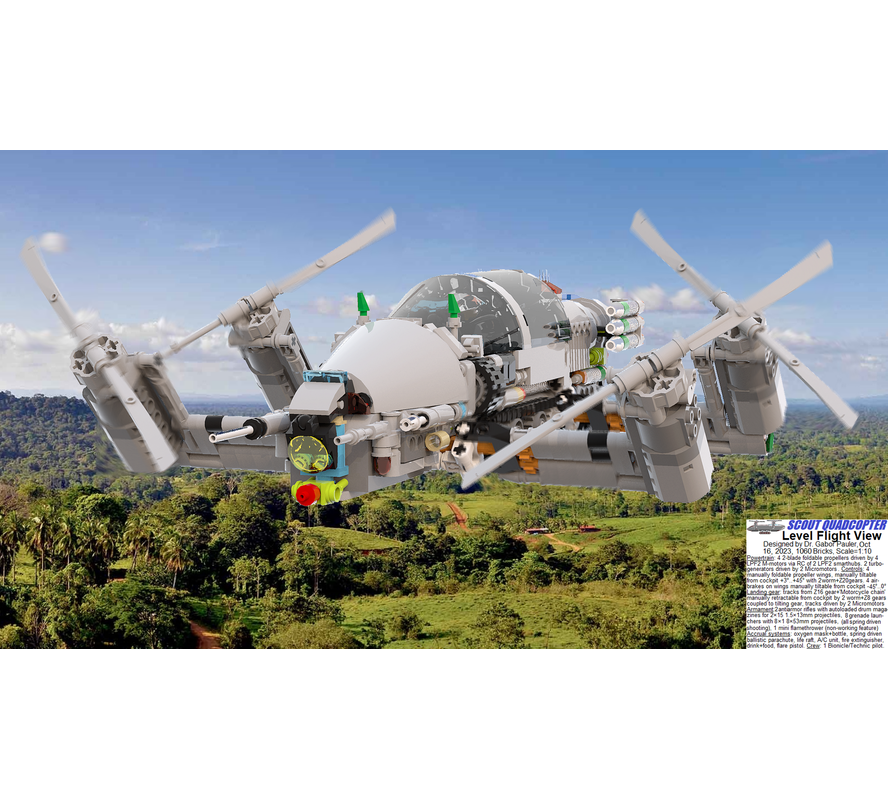 LEGO MOC Foldable Tracked Scout Quadcopter by gjpauler | Rebrickable ...