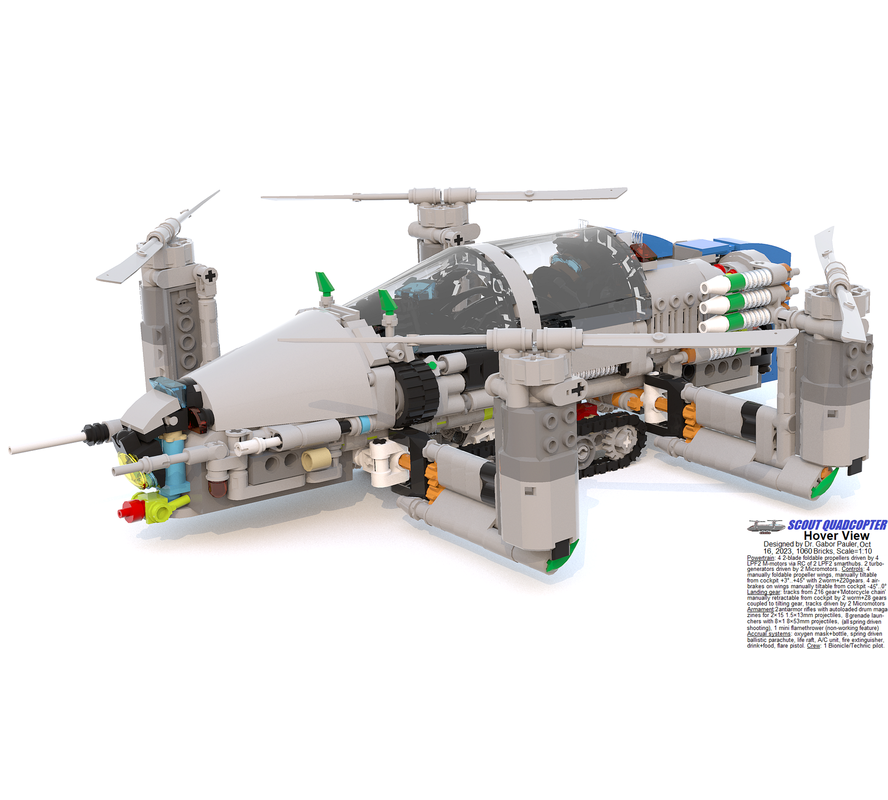LEGO MOC Foldable Tracked Scout Quadcopter by gjpauler | Rebrickable ...