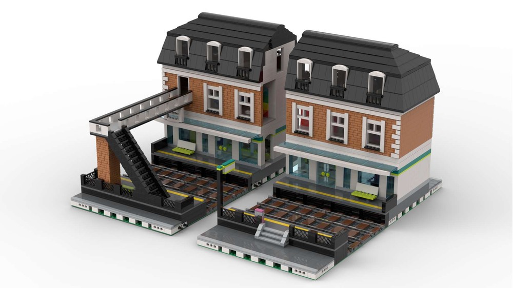 LEGO MOC Modular Train station by MexWhite | Rebrickable - Build with LEGO
