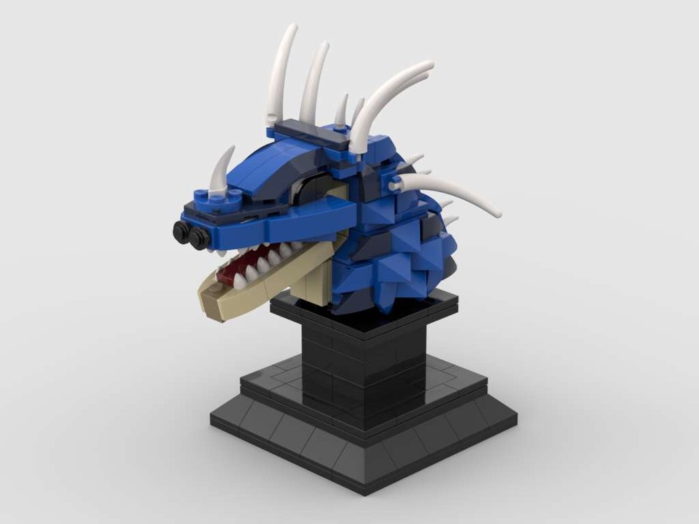LEGO MOC Blue Dragon Head by Xomur | Rebrickable - Build with LEGO