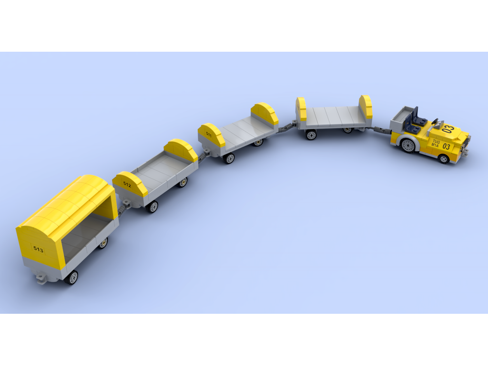 Lego Moc Airport Tug With Luggage Carts By Mshenn Rebrickable Build