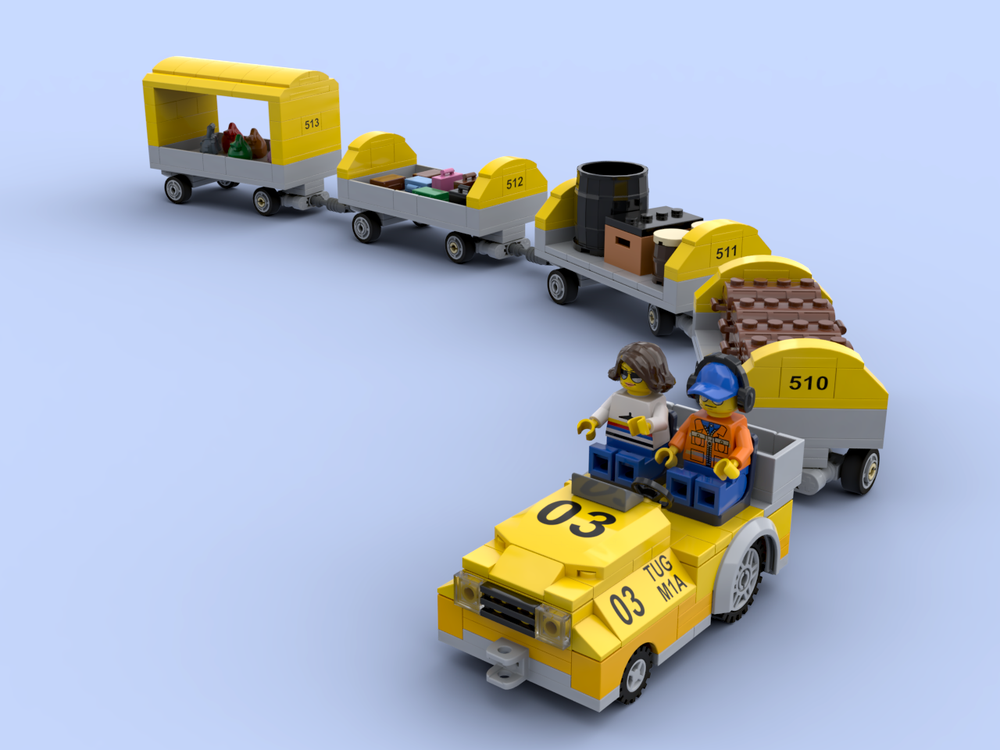 LEGO MOC Airport Tug with Luggage Carts by mshenn | Rebrickable - Build ...