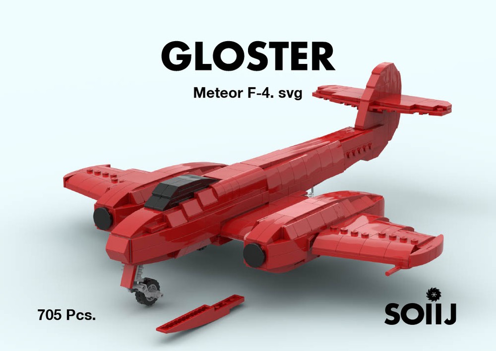 LEGO MOC Gloster Meteor F-4. svg - Red livery 1:35 by Soiij ...