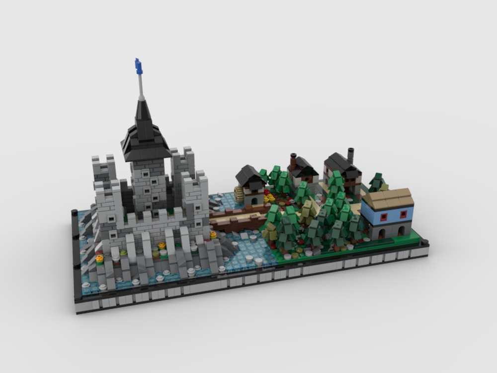 LEGO MOC microscale medieval castle with village by AlessandroMaffioli ...