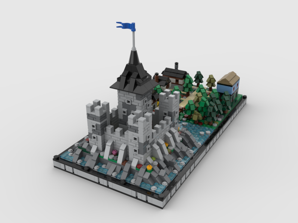 LEGO MOC-183063 microscale medieval castle with village by ...