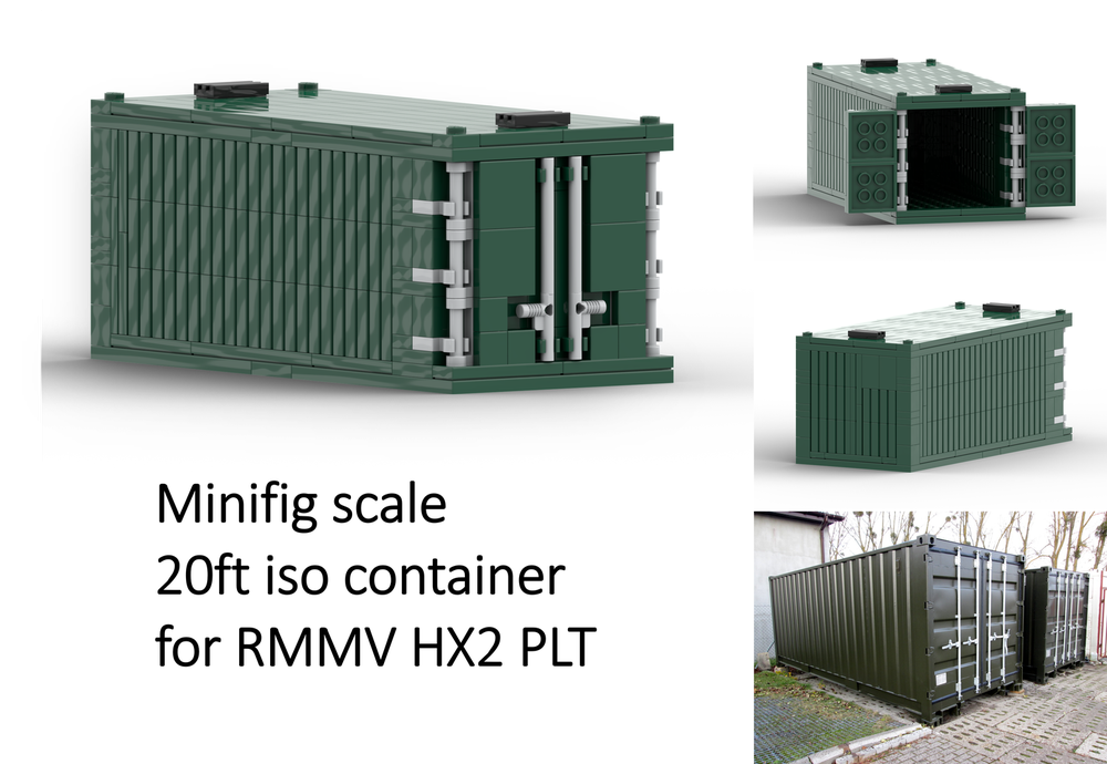 Lego Moc Minifig Scale 20ft Iso Container For Rmmv Hx2 Plt By Damob By