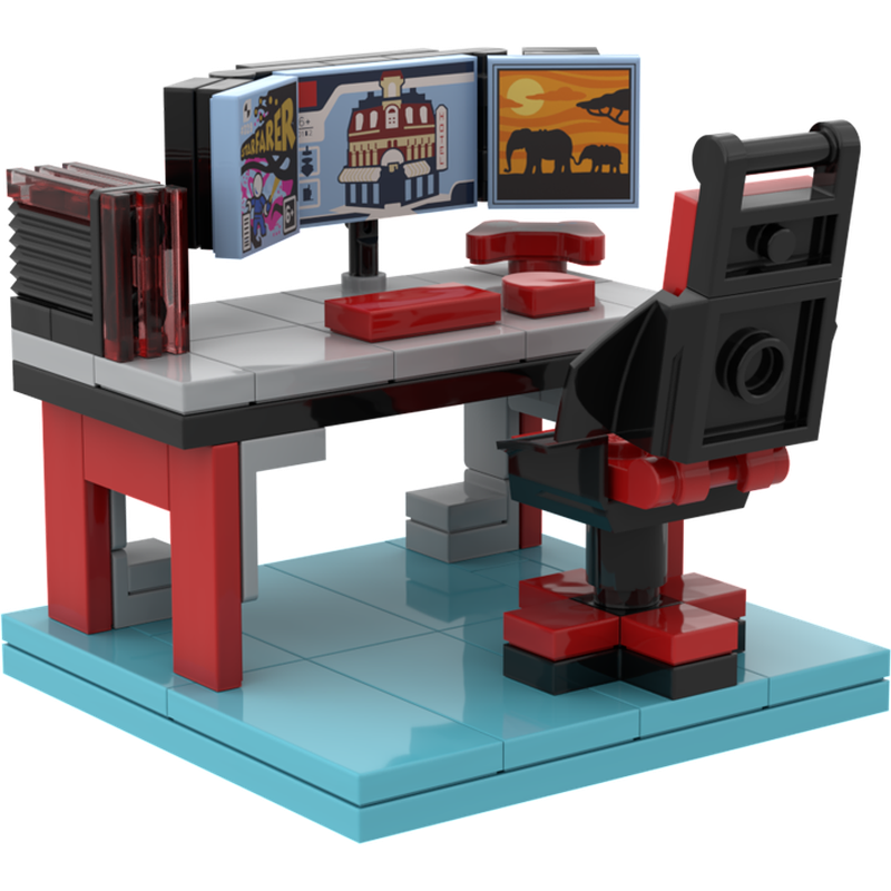 LEGO MOC Triple Monitor Gaming PC & Desk by VDWWD | Rebrickable - Build ...