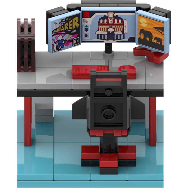 LEGO MOC Triple Monitor Gaming PC & Desk by VDWWD | Rebrickable - Build ...