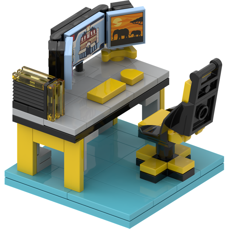 LEGO MOC Triple Monitor Gaming PC & Desk by VDWWD | Rebrickable - Build ...