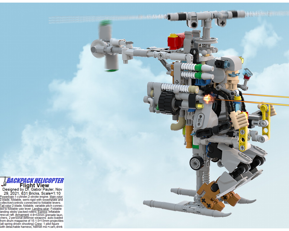 Lego Moc Foldable Armed Backpack Helicopter By Gjpauler Rebrickable