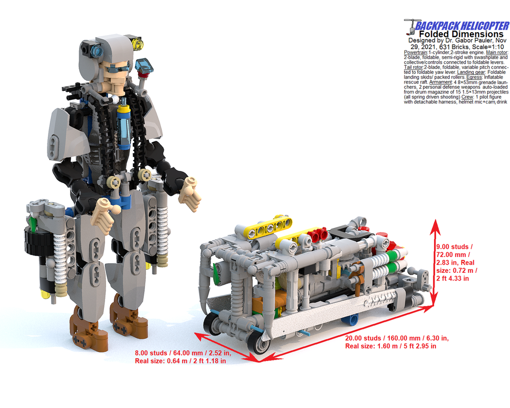 Lego Moc Foldable Armed Backpack Helicopter By Gjpauler Rebrickable