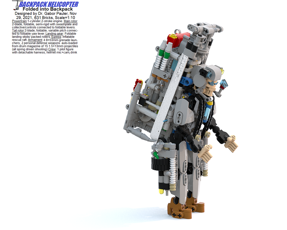Lego Moc Foldable Armed Backpack Helicopter By Gjpauler Rebrickable
