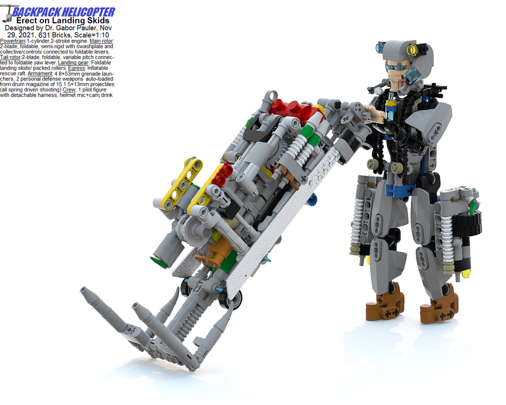 Lego Moc Foldable Armed Backpack Helicopter By Gjpauler Rebrickable