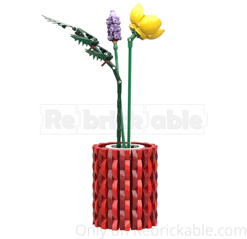 LEGO MOC Small and Round Red Flower Vase by zsobricks | Rebrickable ...