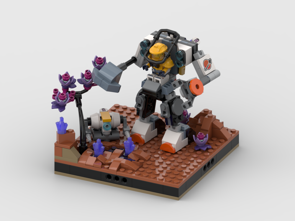 Lego Moc Display For Set 60428 Space Construction Mech By Gabizon