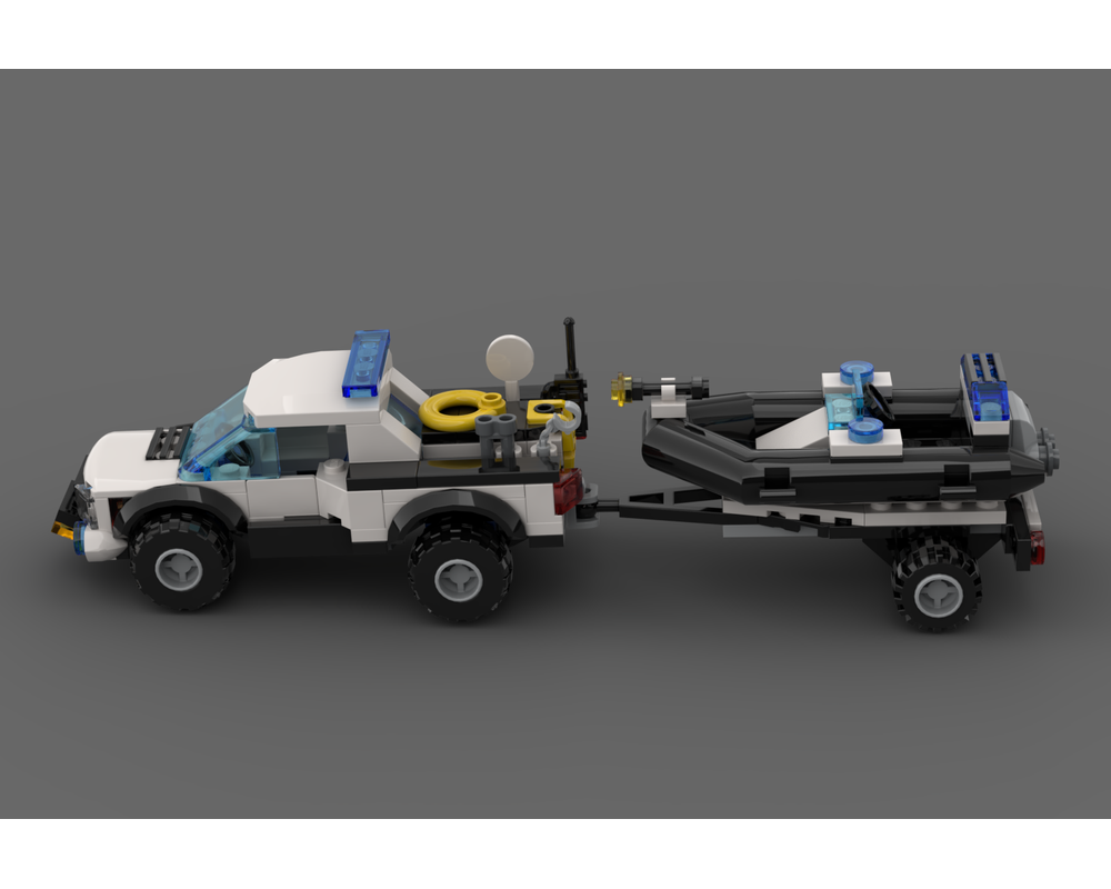 LEGO MOC Police 4x4 Pick-Up & Boat by Asphalt Arsenal | Rebrickable ...