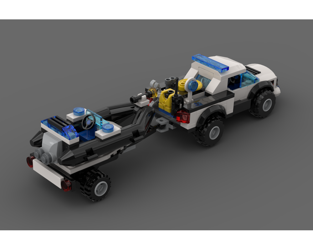 LEGO MOC Police 4x4 Pick-Up & Boat by Asphalt Arsenal | Rebrickable ...