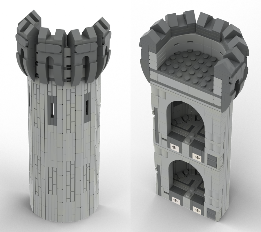 LEGO MOC Round medieval half-tower by Horlack | Rebrickable - Build ...
