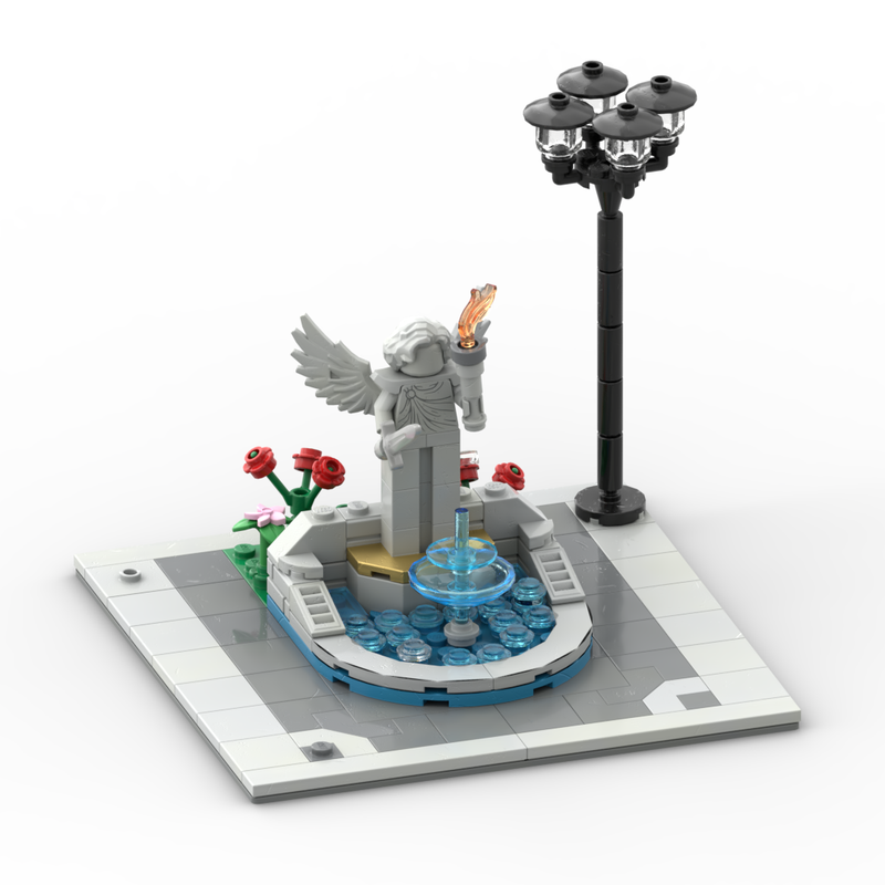 LEGO MOC Small Plaza with Fountain & Flowers for Lego Modular City by ...