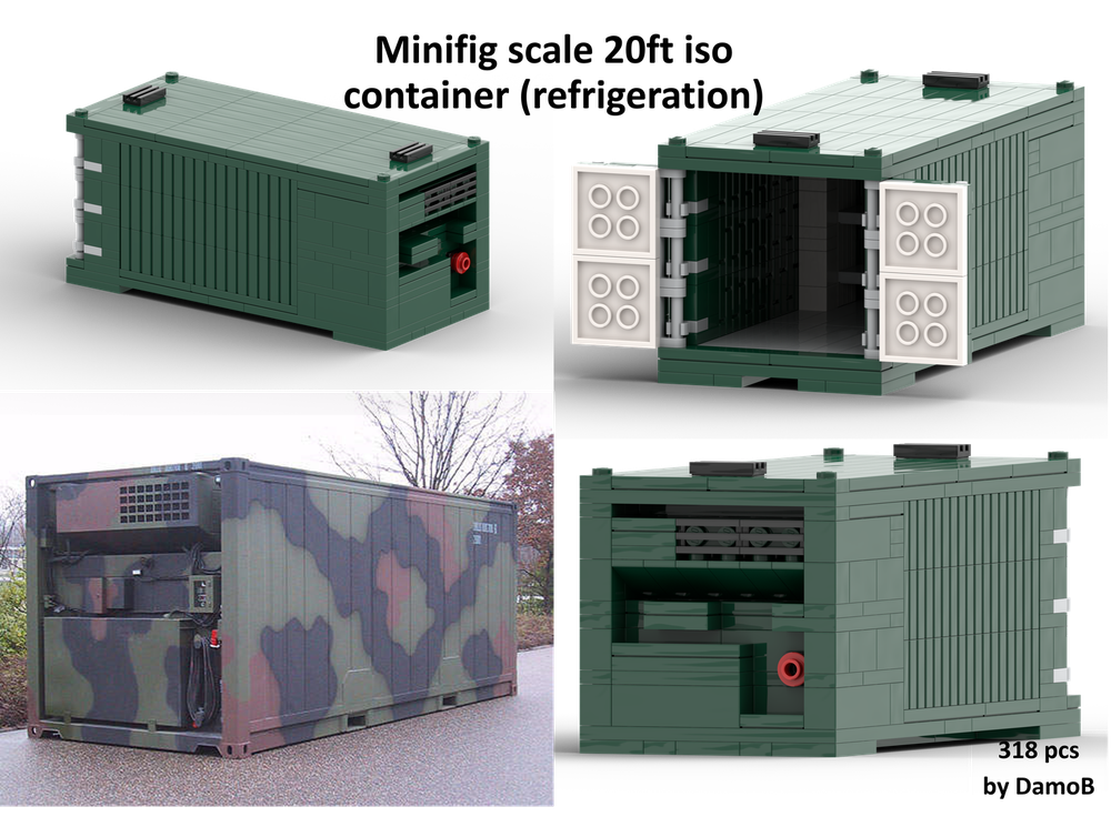 LEGO MOC PLS v1 20ft iso container refrigeration (reefer) by DamoB by ...
