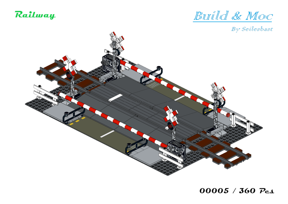 Lego Moc Railway Level Crossing By Seilesbast Rebrickable Build