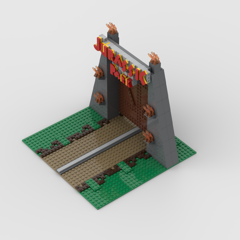 LEGO MOC Jurassic Park Gate by spongeey | Rebrickable - Build with LEGO